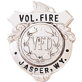 Blackinton B299 Fire Badge with Helmet and Semi Circle Panel