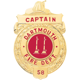 Blackinton BH2004 Fire Badge with Helmet and Wreath Sides