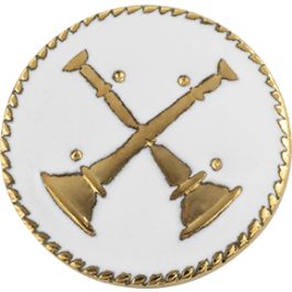 Smith & Warren C175WHE Two Crossed Bugles White Seal (Individual)