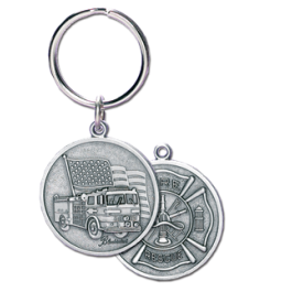 2 Sided Round Fire Key Chain