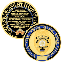 Thin Blue Line Police Challenge Coin